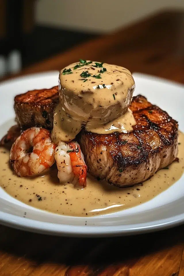 Surf and Turf with Creamy Garlic Sauce – A Culinary Delight - Gourmet ...