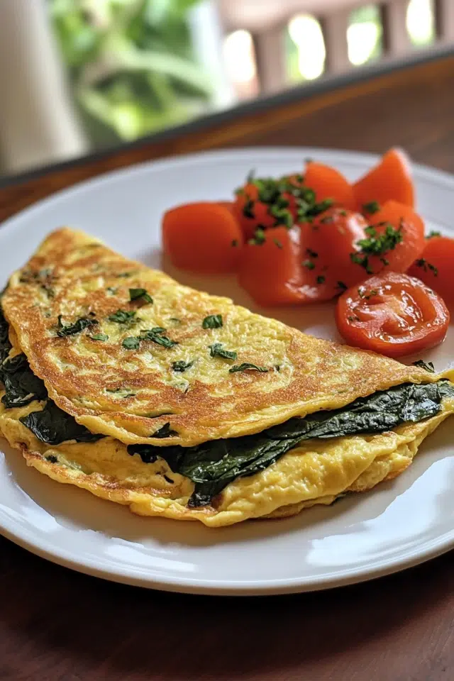 Spinach & Cheese Omelette – A Simple Yet Satisfying Breakfast - Gourmet ...