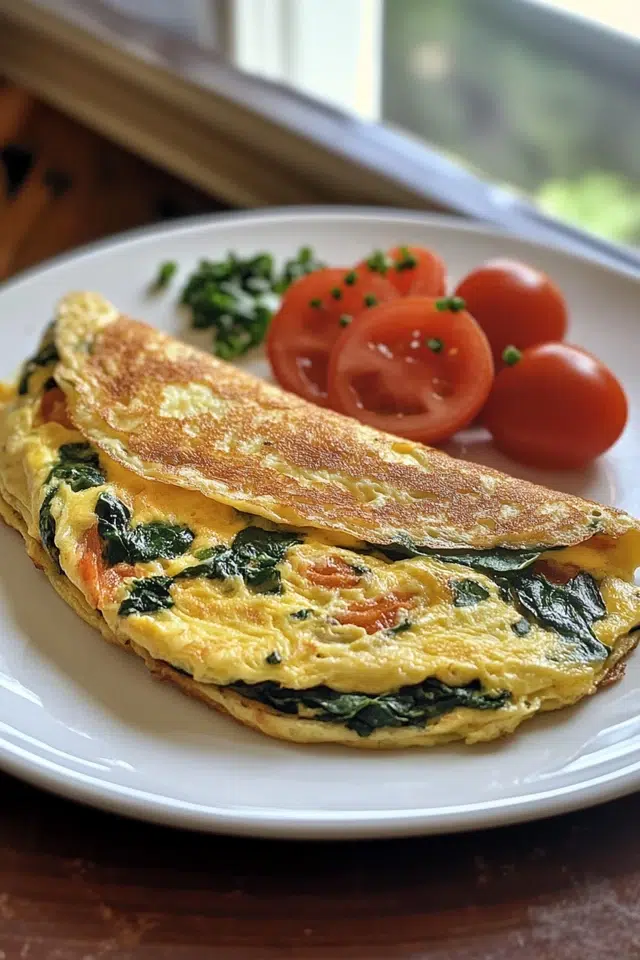 Spinach & Cheese Omelette – A Simple Yet Satisfying Breakfast - Gourmet ...