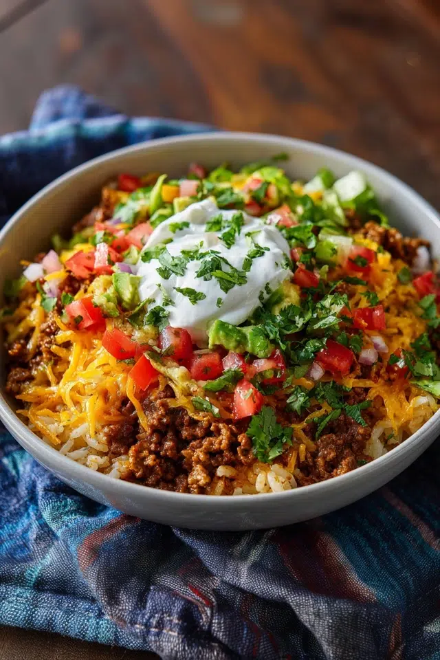 Taco Rice Bowl: A Flavorful Weeknight Favorite - Gourmet Martha