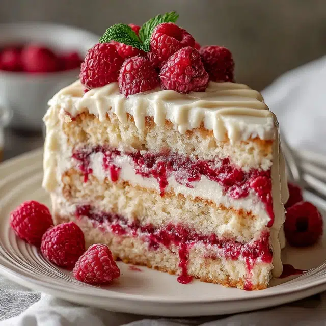 White Chocolate Raspberry Cake - Gourmet Martha