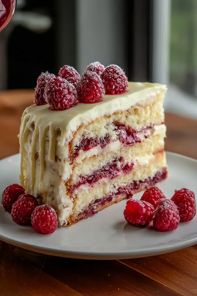White Chocolate Raspberry Cake - Gourmet Martha