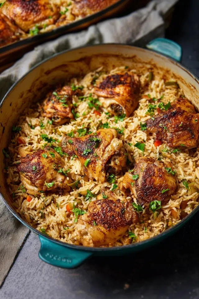 One Pot Chicken and Rice - Gourmet Martha