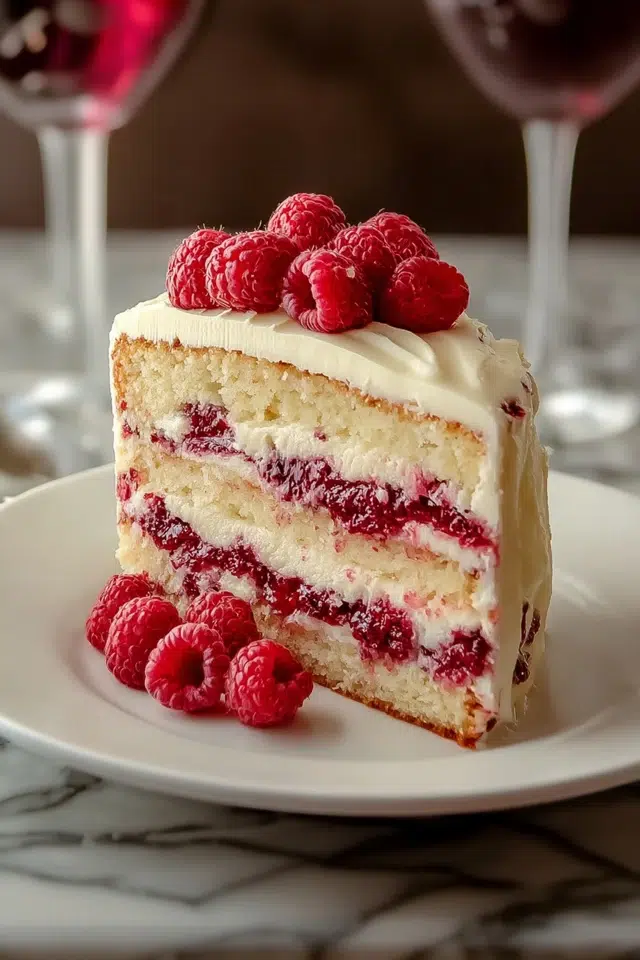 White Chocolate Raspberry Cake - Gourmet Martha