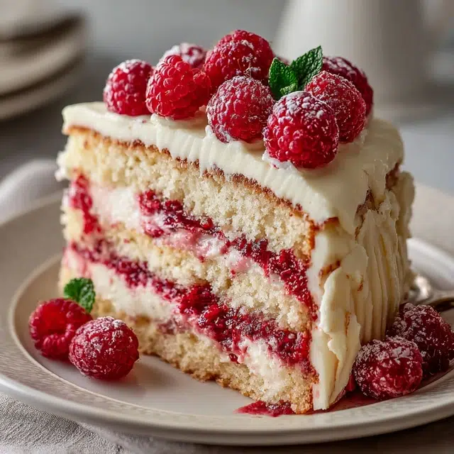 White Chocolate Raspberry Cake - Gourmet Martha