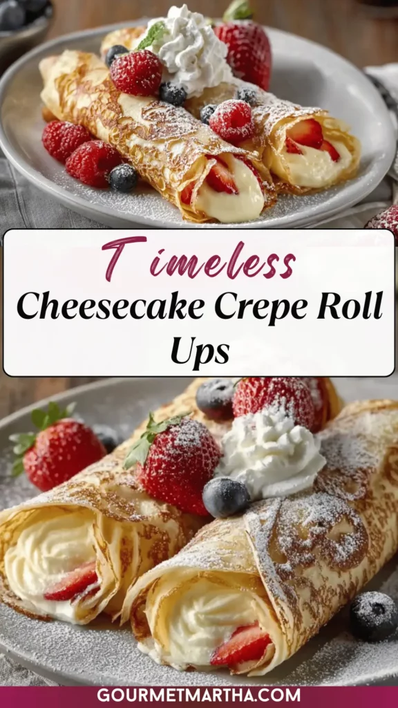 Cheesecake Crepe Roll Ups - Gourmet Martha