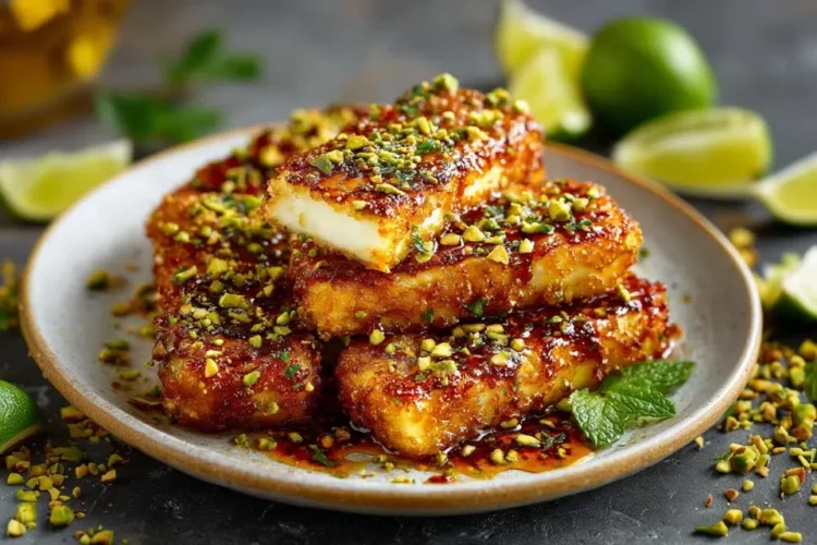 swicy Pistachio Halloumi with Lime Glaze - Gourmet Martha