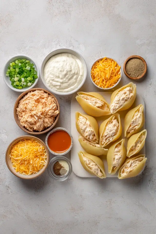 Creamy Buffalo Chicken Stuffed Shells - Gourmet Martha