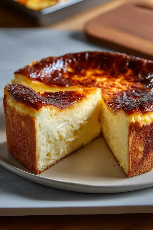 Loaf Pan Basque Cheesecake - Gourmet Martha