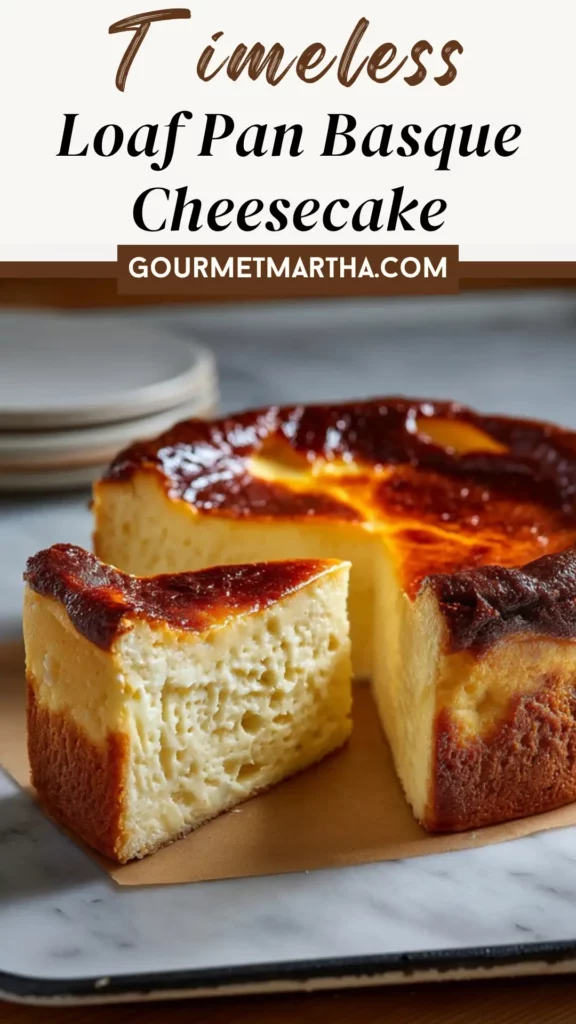 Loaf Pan Basque Cheesecake - Gourmet Martha