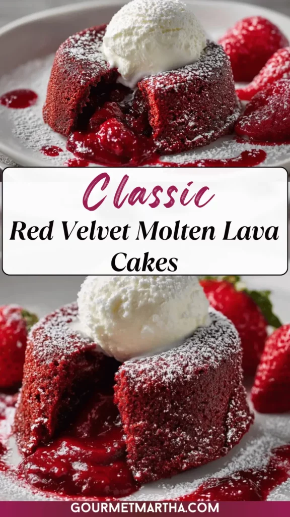 Red Velvet Molten Lava Cakes - Gourmet Martha