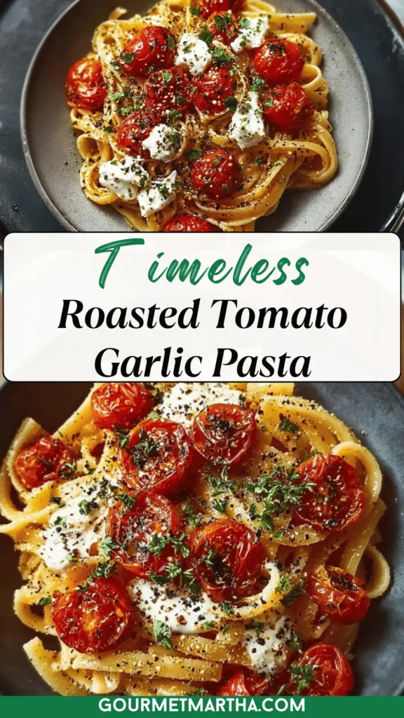 Roasted Tomato Garlic Pasta - Gourmet Martha
