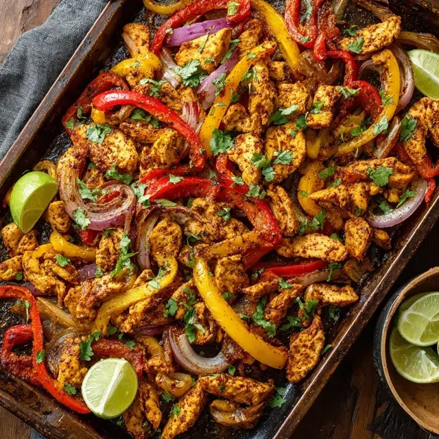 Sheet Pan Chicken Fajitas - Gourmet Martha