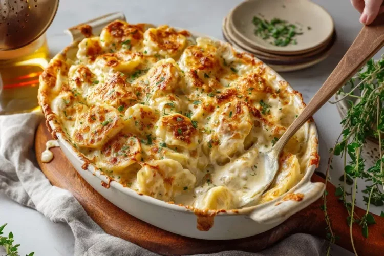 Lightened Up Pierogi Casserole - Gourmet Martha