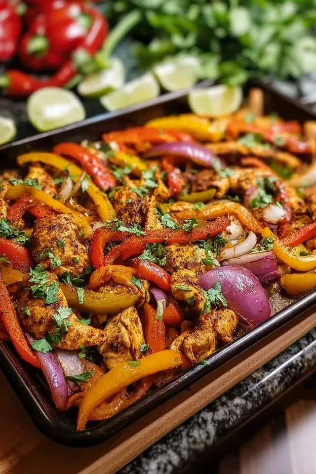 Sheet Pan Chicken Fajitas - Gourmet Martha