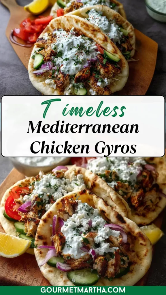Mediterranean Chicken Gyros - Gourmet Martha