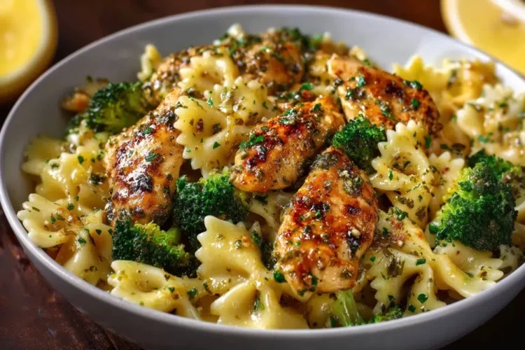 Cowboy Butter Lemon Bowtie Chicken with Broccoli - Gourmet Martha