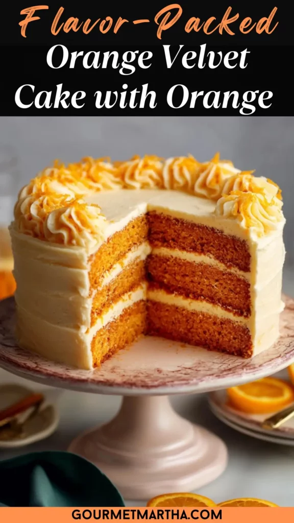 Orange Velvet Cake with Orange Cream Cheese Frosting - Gourmet Martha