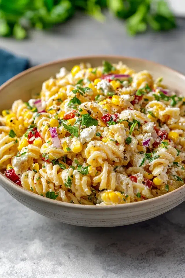 Street Corn Pasta Salad - Gourmet Martha