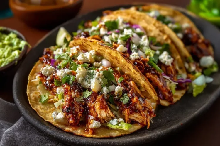 Garlic Butter Honey BBQ Chicken Tacos - Gourmet Martha