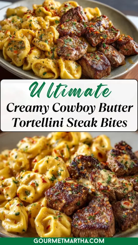 Creamy Cowboy Butter Tortellini Steak Bites - Gourmet Martha