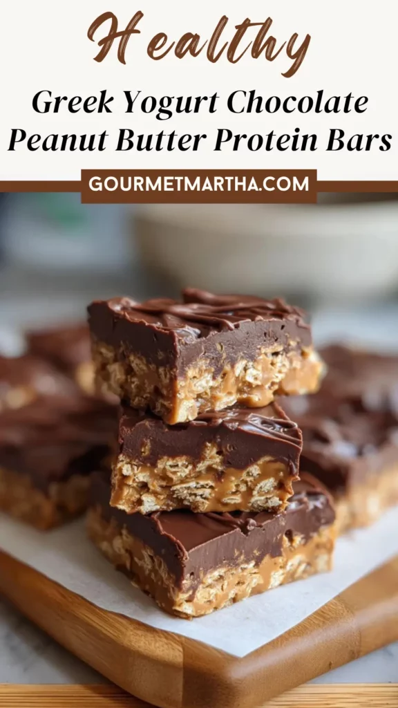 Healthy No-Bake Greek Yogurt Chocolate Peanut Butter Protein Bars ...