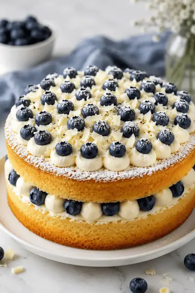 White Chocolate Blueberry Cake - Gourmet Martha