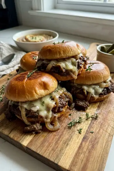French Onion Beef Sloppy Joes - Gourmet Martha