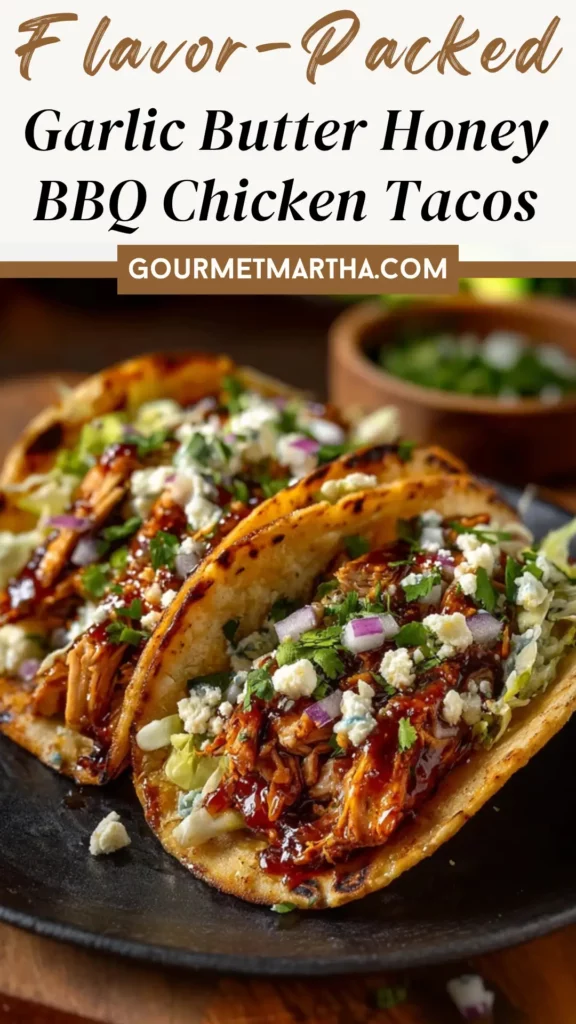 Garlic Butter Honey BBQ Chicken Tacos - Gourmet Martha