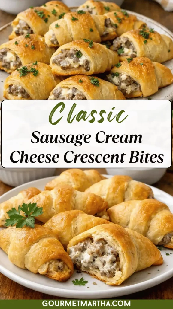 Sausage Cream Cheese Crescent Bites - Gourmet Martha