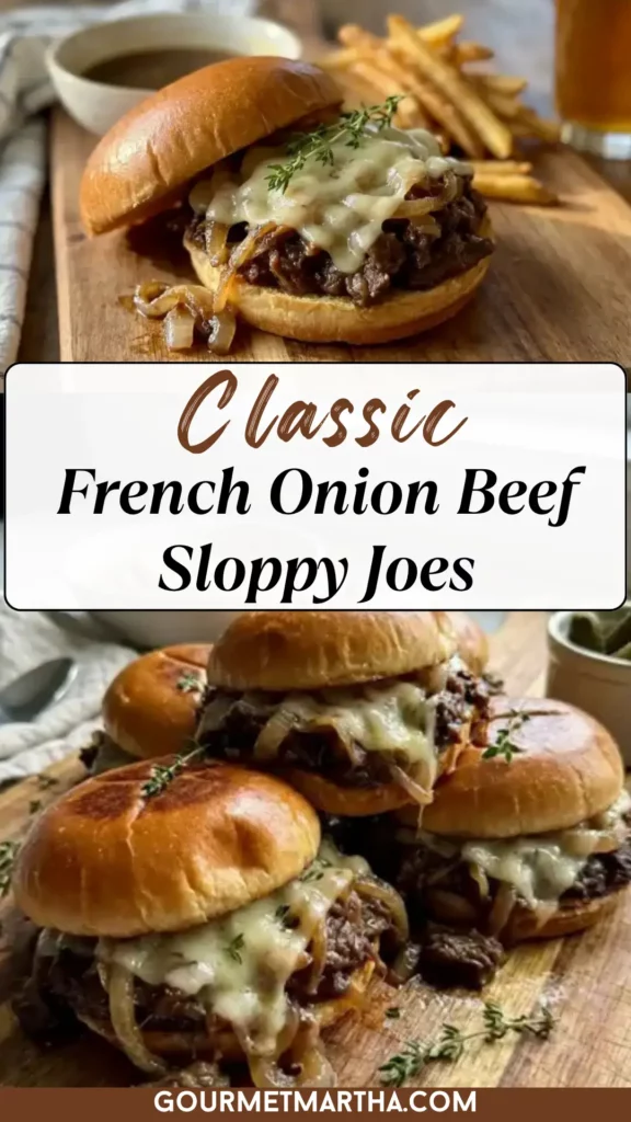 French Onion Beef Sloppy Joes - Gourmet Martha