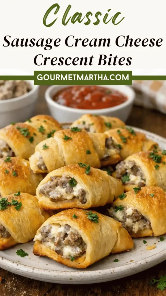 Sausage Cream Cheese Crescent Bites - Gourmet Martha