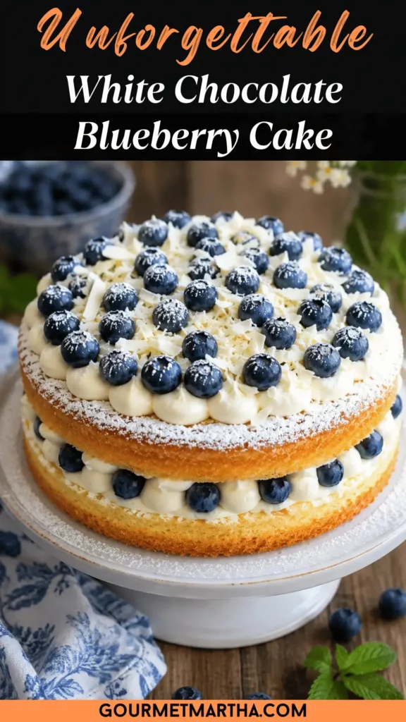 White Chocolate Blueberry Cake - Gourmet Martha